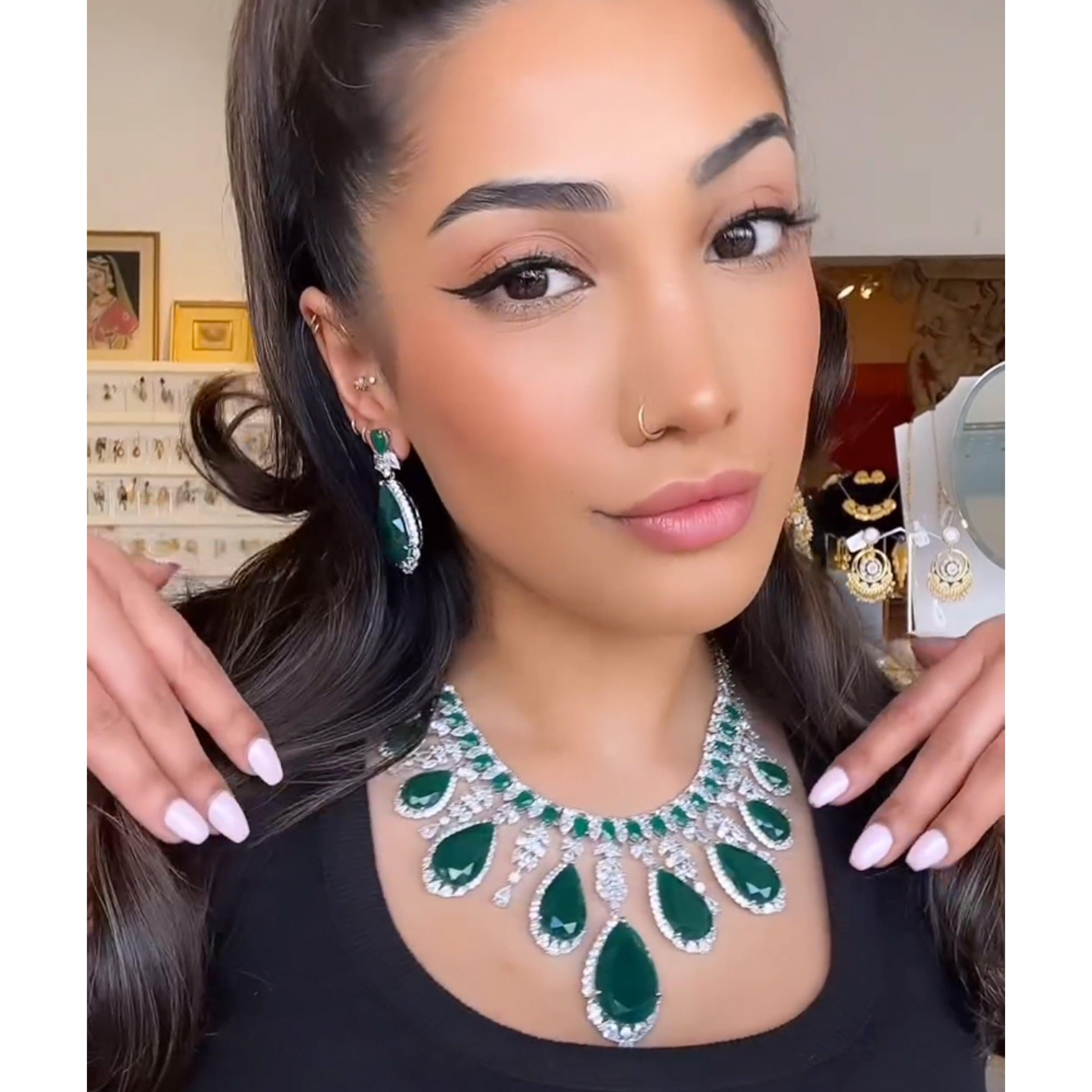 Buy American Diamond Jewellery Set for Reception Occasion – Red Dot Jewels