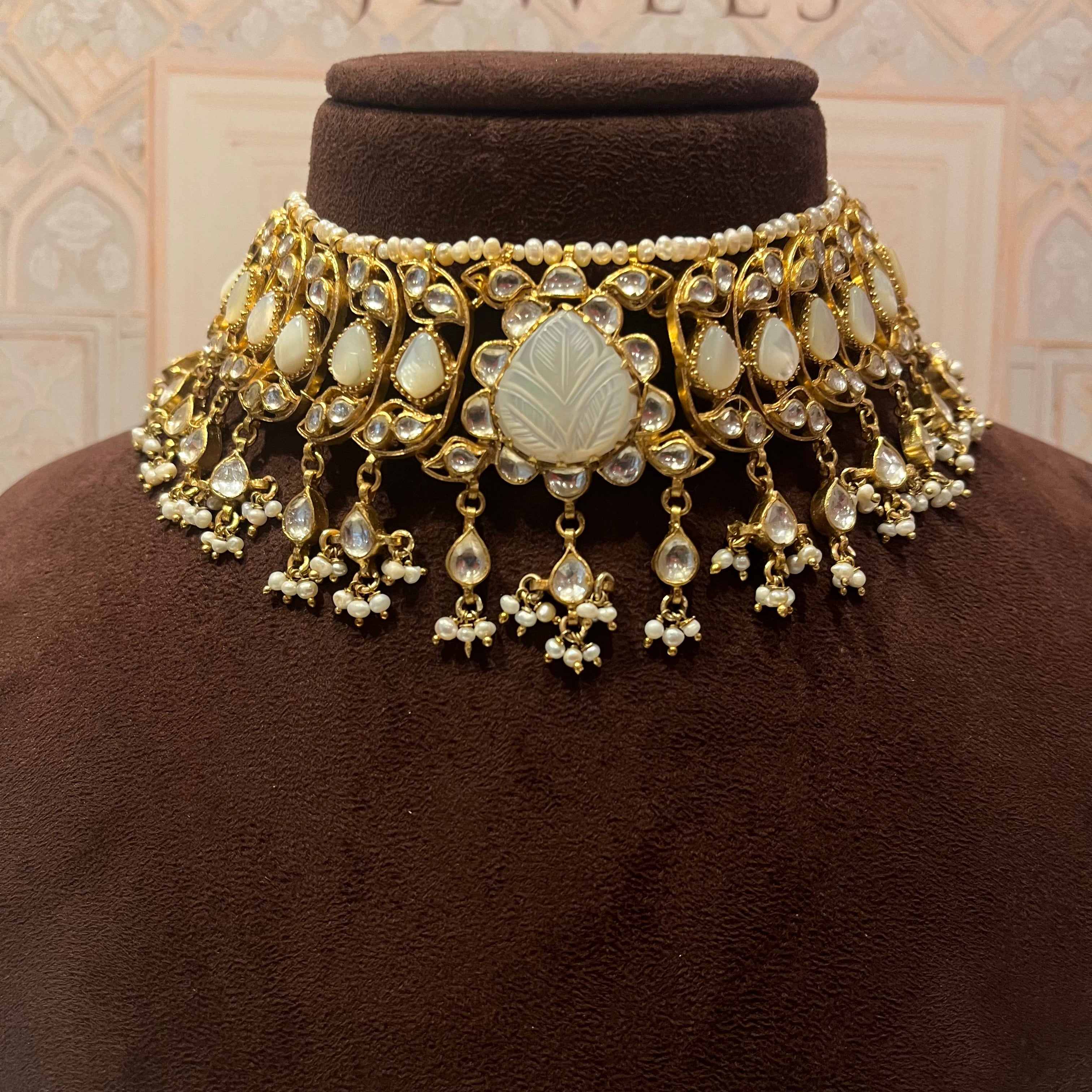 Turquoise Beaded Choker Set for Women | Red Dot Jewels