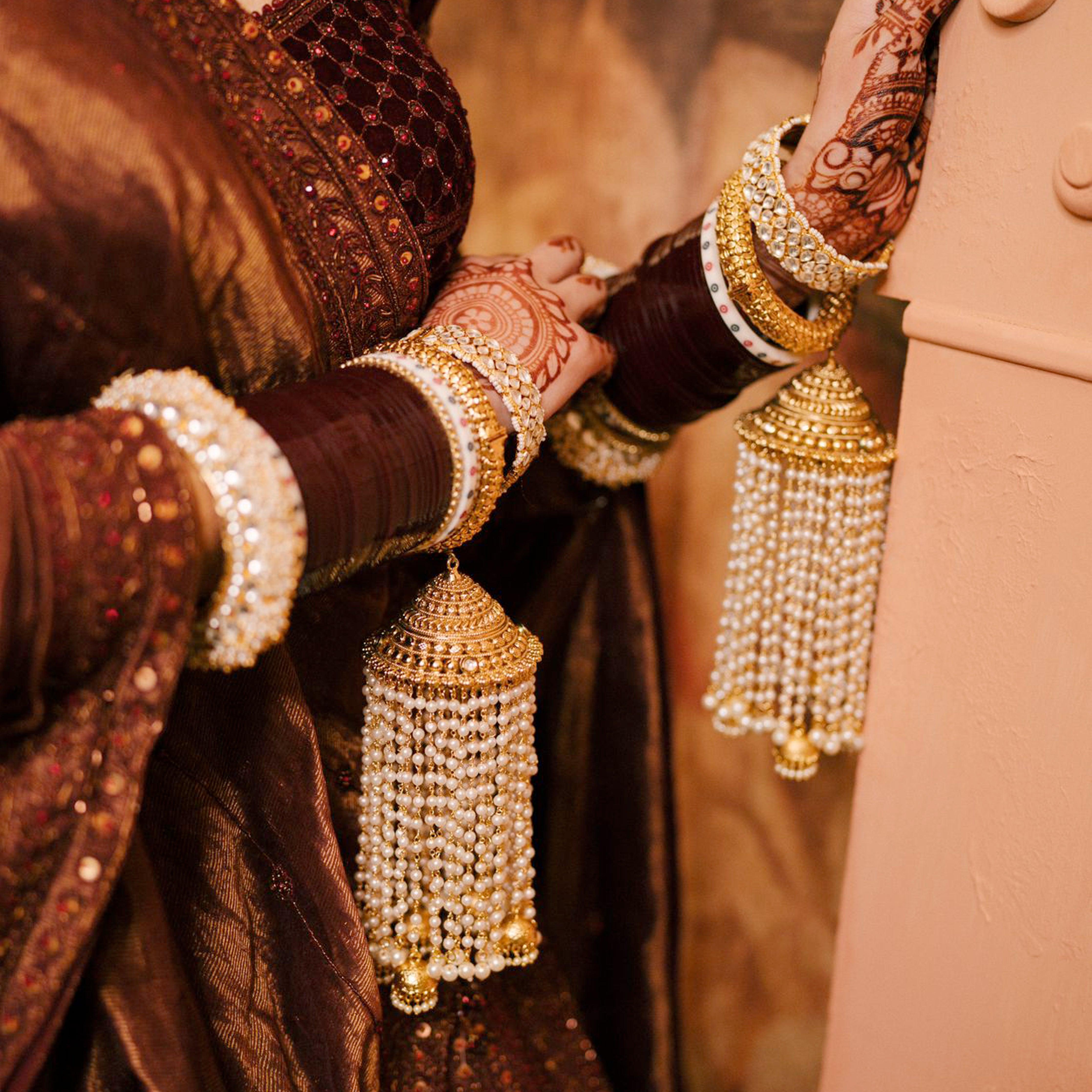 Buy Luxury Pearl Bridal Kaleera Adjustable Bangle – Red Dot Jewels