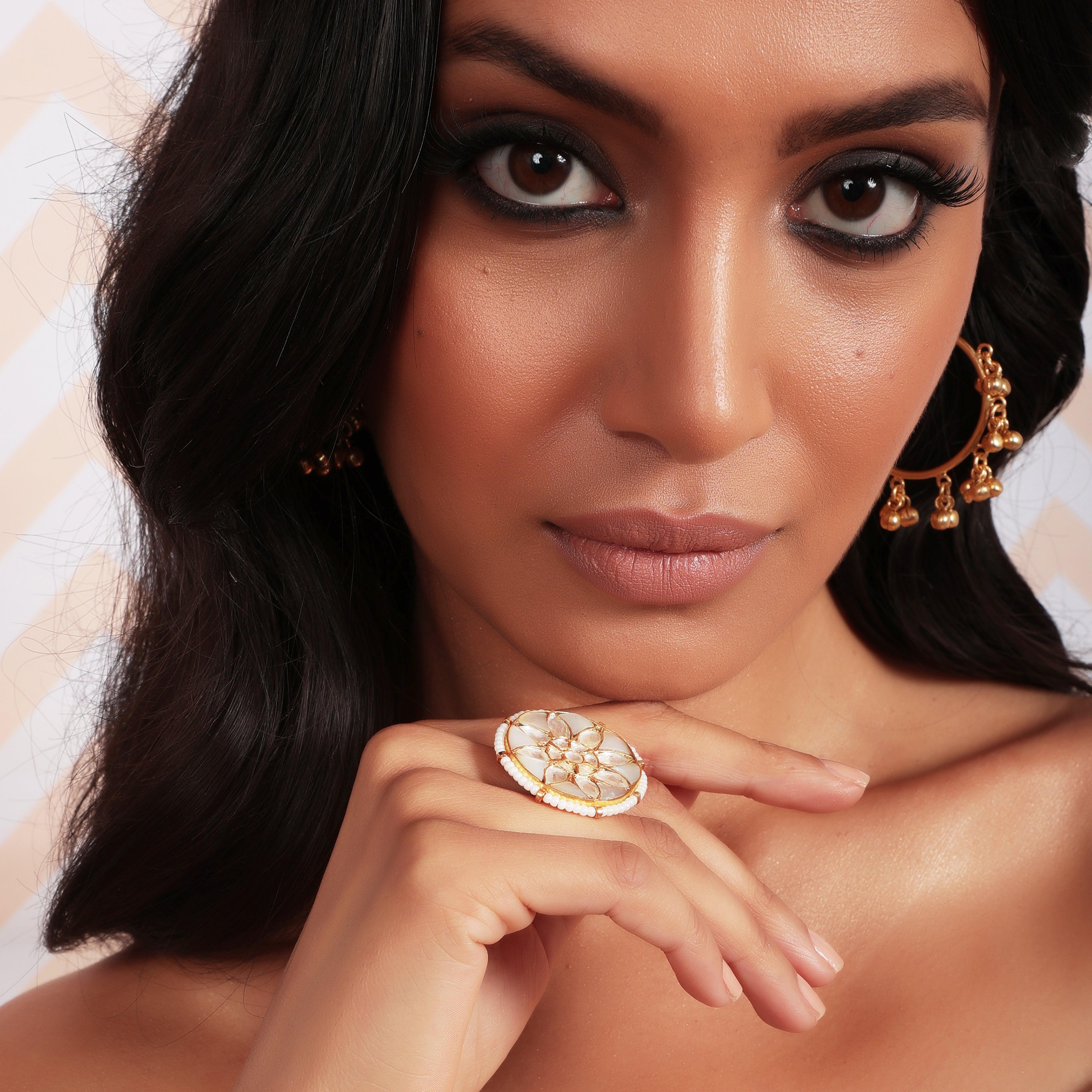Indian Traditional Wedding Statement Ring for Women – Red Dot Jewels