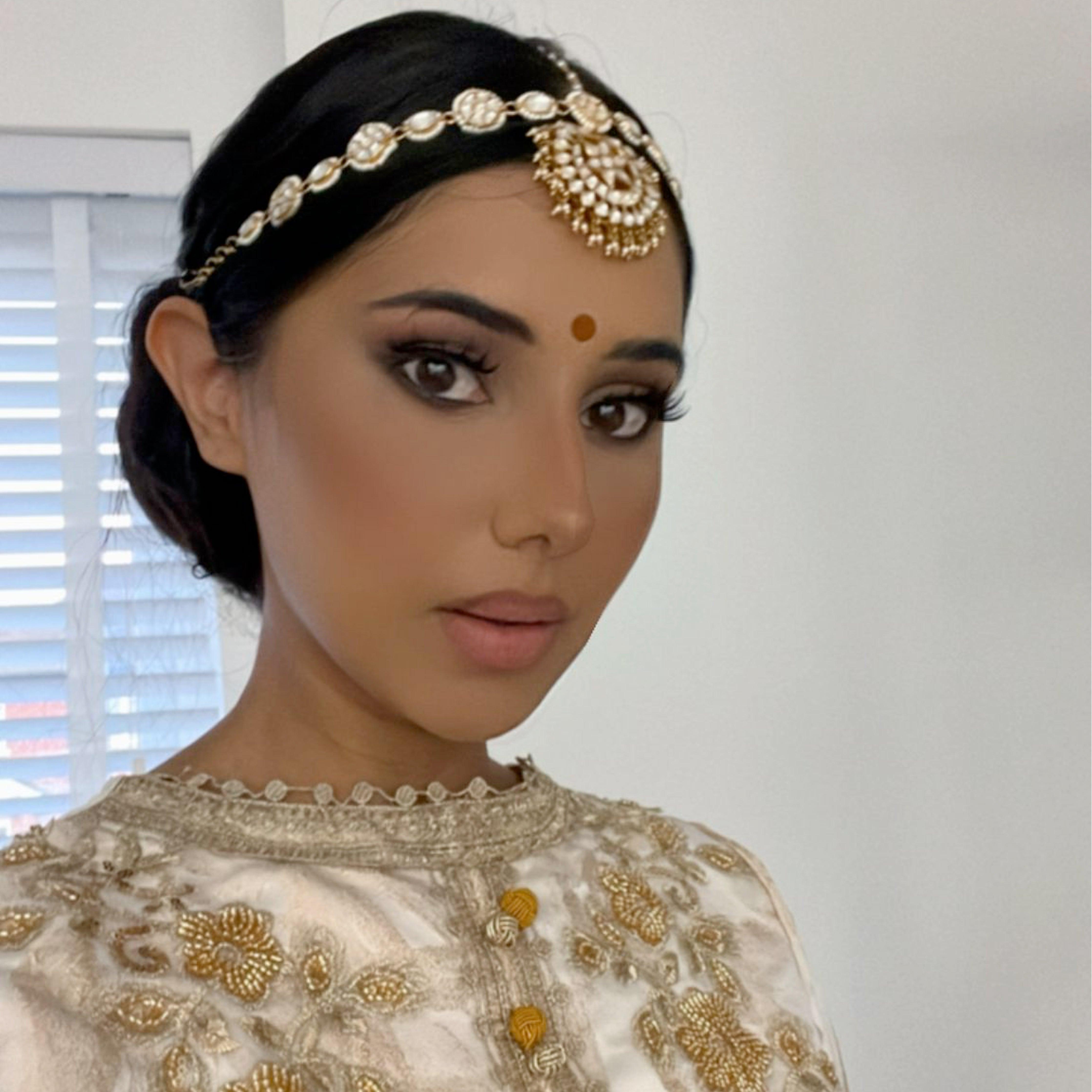Indian Bridal Headband With Stones & Pearls | Red Dot Jewels